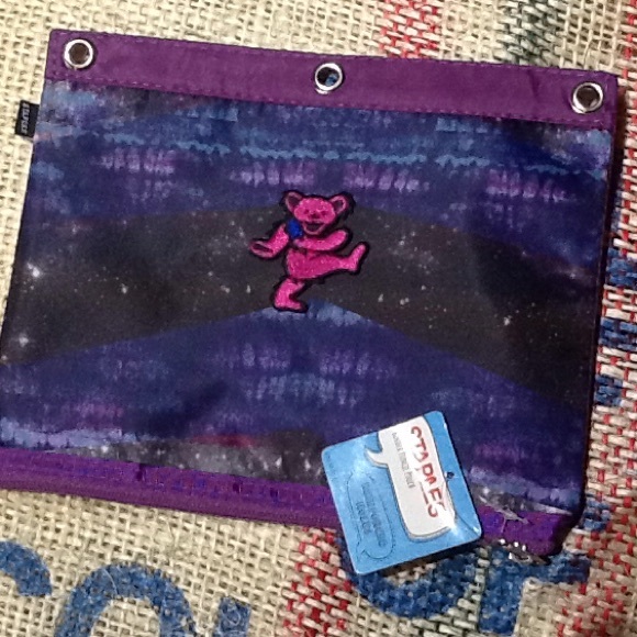 Bags | Nwt Grateful Dead Pink Bear Binder Pencil Holder | Poshmark
